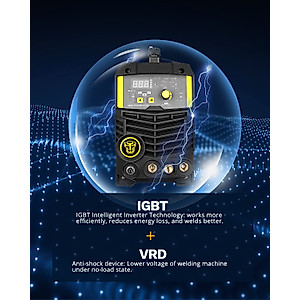 DEKO AC/DC Inverter TIG/MMA Welder,250A Fully Digital Welding Machine with Foot Pedal,IGBT,VRD Function for Carbon Steel,Stainless Steel,Copper,Aluminum and Aluminum Alloys…