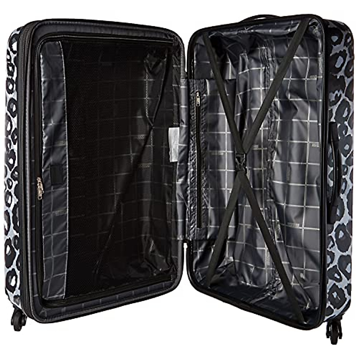 American Tourister Moonlight Hardside Expandable Luggage with Spinner Wheels, Leopard Black, 3-Piece Set (21/24/28)