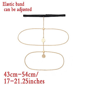 Boho Thigh Chain Sexy Gold Layered Leg Chains Evening Rave Metal Pendant Adjustable Body Accessories Jewelry for Women