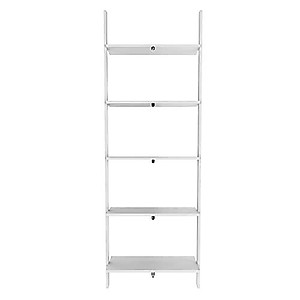 Manhattan Comfort Cooper Modern Home Office 5-Shelf Floating Ladder Bookcase, White
