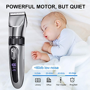 Cordless Hair Clippers for Men, Professional Hair Trimmer, Powerful Hair Grooming Cutting kit, Rechargeable Waterproof Electric Mens Haircut Clipper for Barbers & Home Use with LED Display