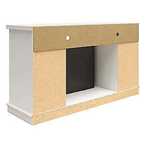 Ameriwood Home Barrow Creek Fireplace Console with Glass Doors, TVs up to 60", White