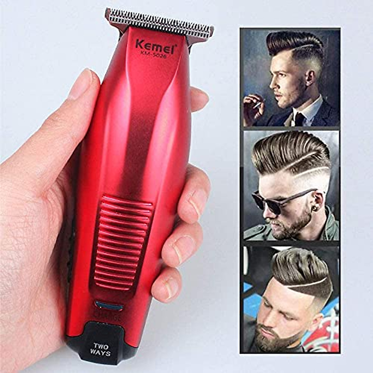KEMEI Men's Precision Modelling DIY Hair Cutter Baldheaded Hair Beard Trimmer Professional Barber Cordless Hair Clipper Machine Rechargeable Hair Trimmers