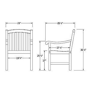Cambridge Casual 120330-TW-XX-XX-XX Arie Dining Armchair, Natural Teak