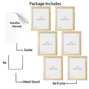 Wallniture Alps DIY Wall Decor 8x10 Craft Picture Frames Table Top Display or Wall Mount, Set of 6 Natural Finish
