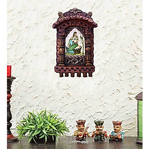 SANVIKA Lady Enjoying with Parrot, Rajasthani Traditional Jarokha Wood Jharokha elegant and Decorative Wood Craft for Home Decor and Gifts