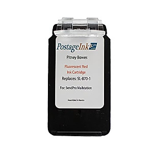 PostageInk.com PB SL-870-1 Red Fluorescent Compatible Ink Cartridge for SendPro Mailstation (CSD1) Meters