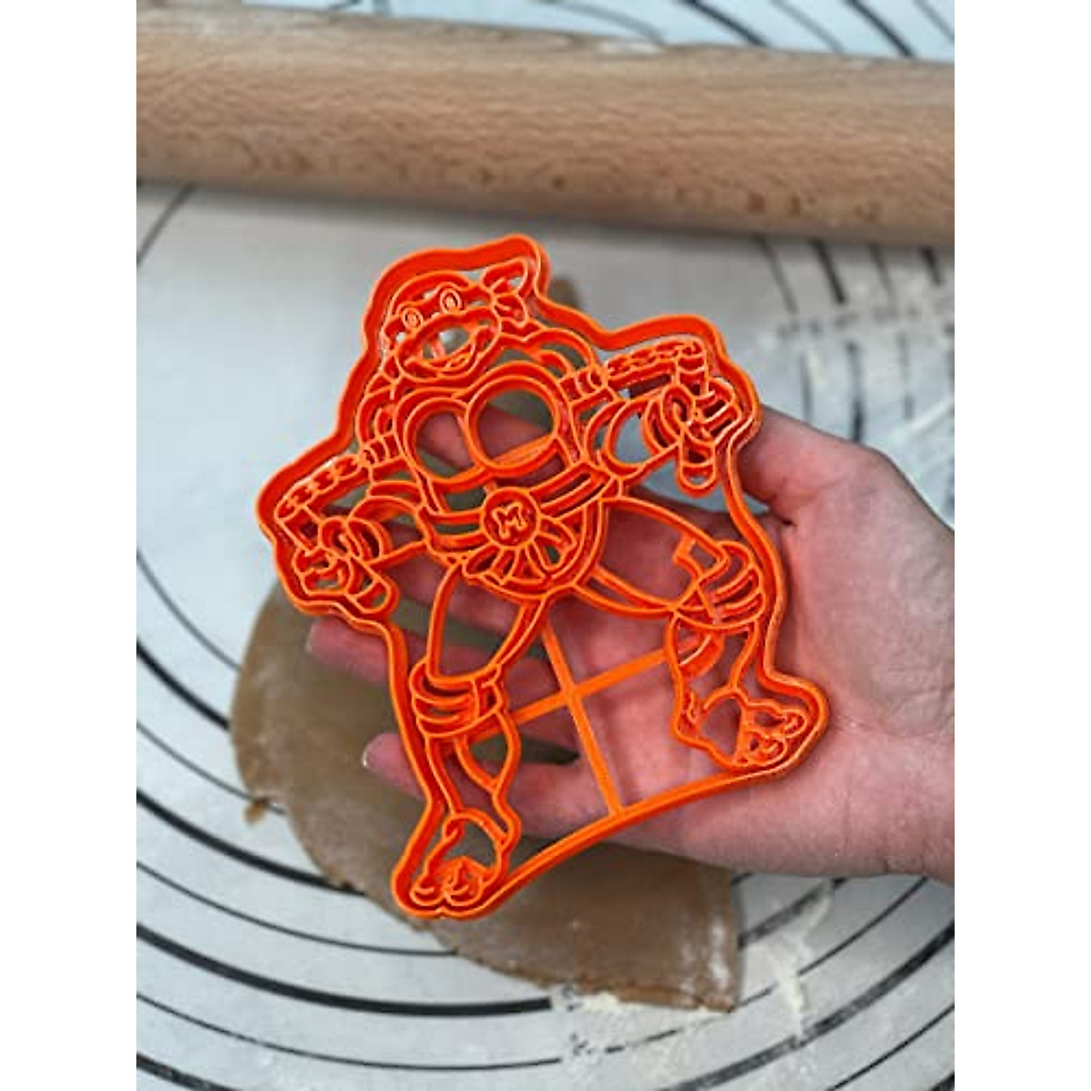 Premium Quality Ninja Turtle Michelangelo 6” Cookie Cutter and Mold Produced by 3D Kitchen Art