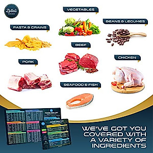 LOTTELI KITCHEN Instant Pot Cheat Sheet Magnet Set - Pressure Cooker Accessories Cook Times, Instapot Accessories, Instant Pot Accessories Quick Reference Guide Magnets (Black)