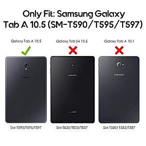 ProCase Slim Case for Galaxy Tab A 10.5 2018 T590 T595 T597, Light Stand Hard Shell Cover Protective Case for Galaxy Tab A 10.5-Inch Tablet SM-T590/T595/T597 -Black