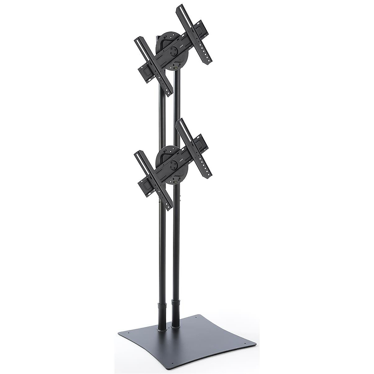Displays2go DSTAND2BK Heavy Duty TV Stand for Dual HDTV Mounts, 32-70 Inch, Stationary