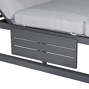 Deko Living Outdoor Beige Rectangular Patio Daybed with Soft Cushion- All-Weather Outdoor Day beds for Patio - Patio Furniture Sets for Garden Poolside Lawn Backyard - Durable Outdoor Sunbed