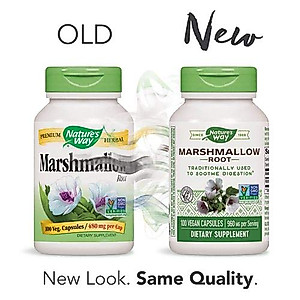 Marshmallow Root, 480 mg, 100 Capsules, From Nature's Way (Pack of 4)