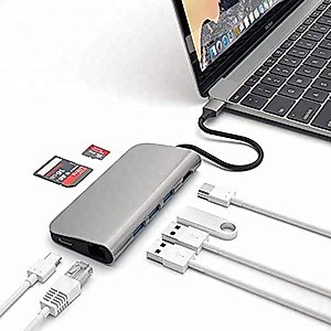 XUNMAIFHB Portable Docking Station,Type-c Dock Type-c to hdmi/Type-c hub Reader + Network Card hub USB3.0, RJ45, USB-C PD, 4K HDMI Fast Transmission
