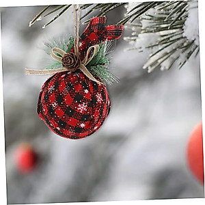 COHEALI 3pcs Christmas Foam Balls Decor for Office White Outfits Office Decore Christmas Plaid Ball Ornaments Hanging Christmas Decoration Christmas Balls Ornaments Hanging Foams Balls