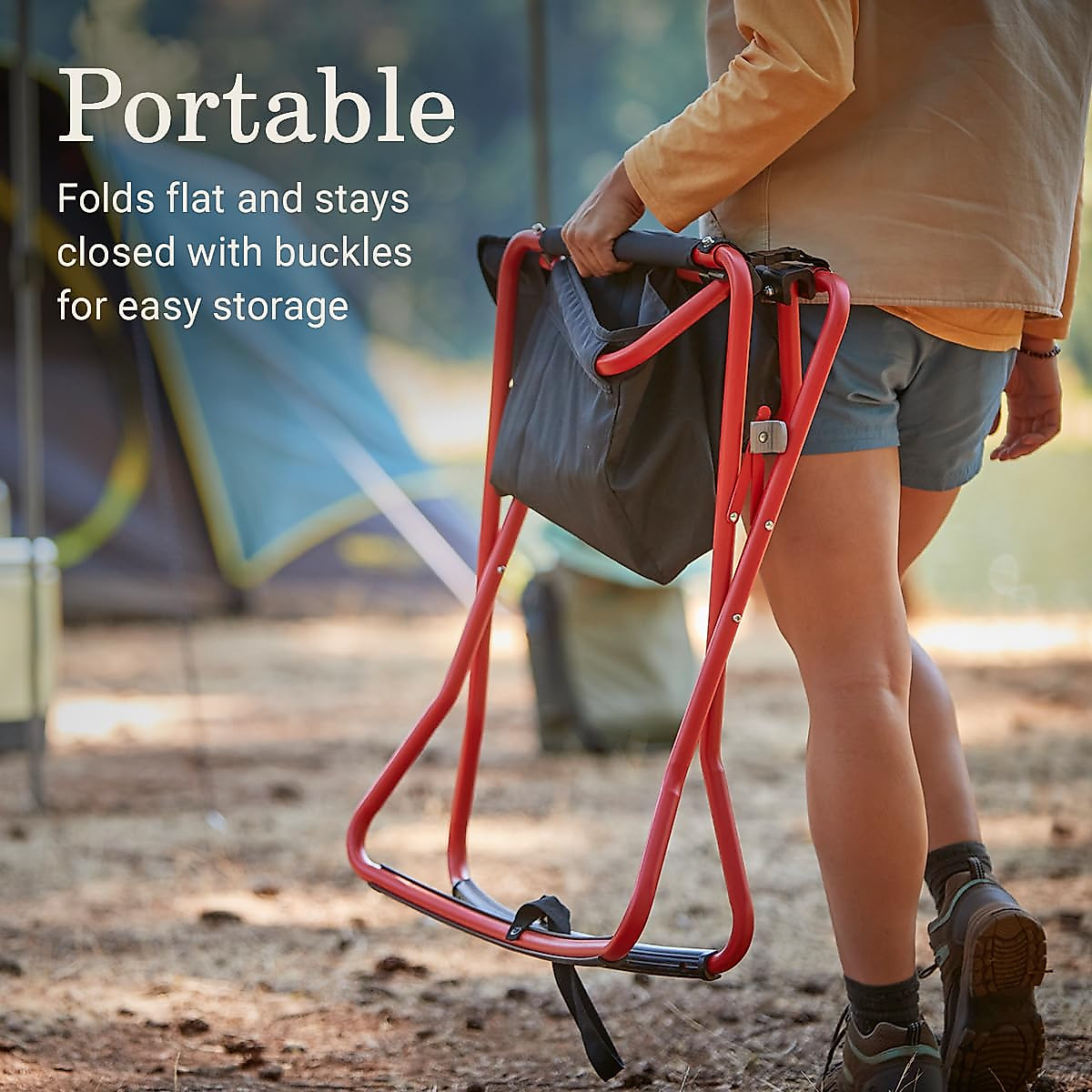 Coleman Cross Rocker Outdoor Rocking Chair, Portable Folding Chair with Padded Arms, Cup Holder, and Weather-Resistant Fabric; Supports up to 300lbs