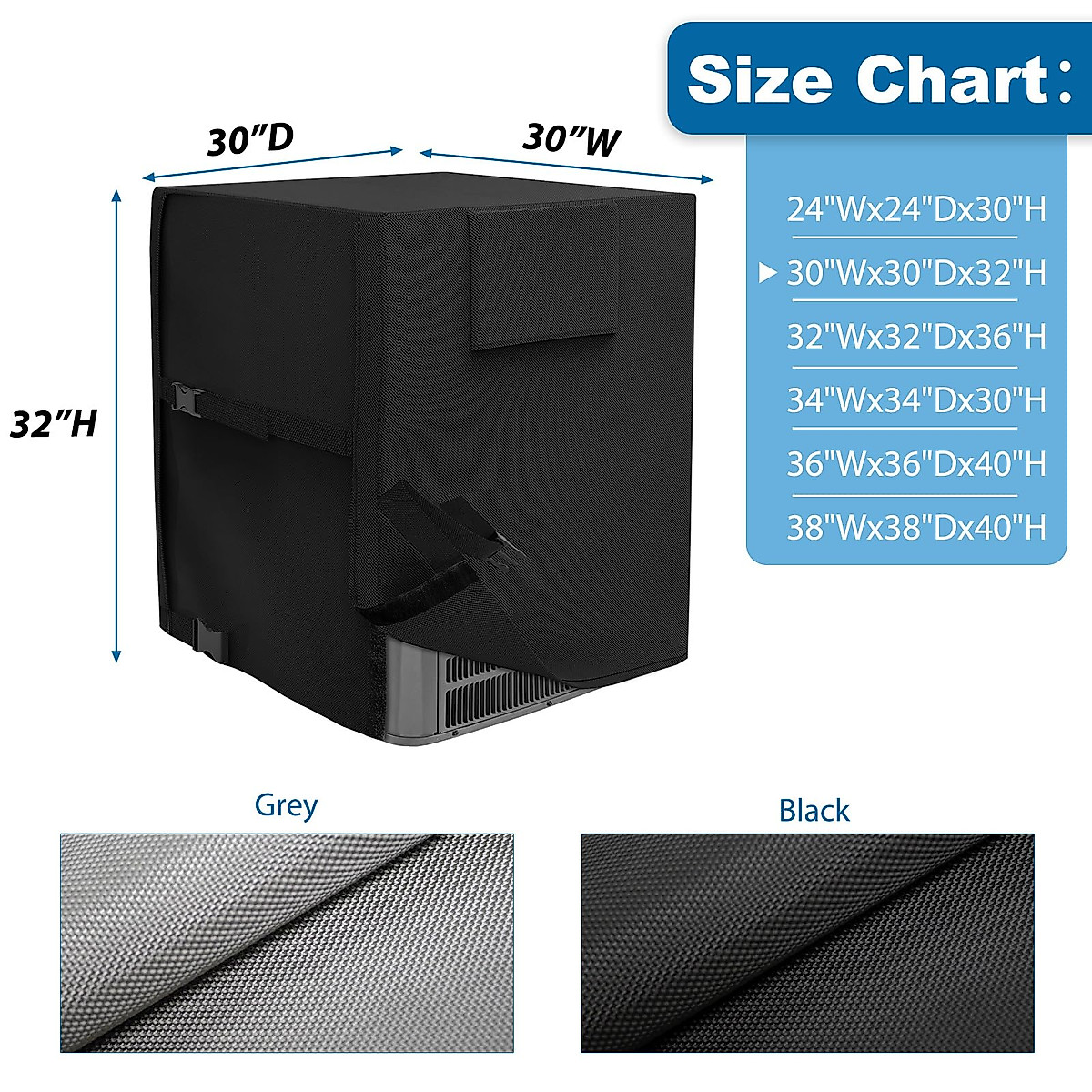 AKEfit Air Conditioner Cover for Outside, Heavy Duty Waterproof AC Defender with Durable Oxford Fabric, Veranda AC Protector… (Beige, 34W x 34D x 30H)