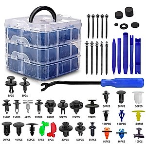 910Pcs Car Push Retainer Clips Plastic Fasteners Removal Kit with 27 Most Popular Size Nylon Plastic Bumper Rivets Door Panel Clips for Toyota GM Ford Honda Chrysler Blue