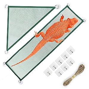 Linifar Bearded Dragon Tank Accessories, Rectangular & Triangular Hammock for Geckos, Snake, Chameleon, Hermit Crabs, Reptiles and Amphibians Habitat Decor