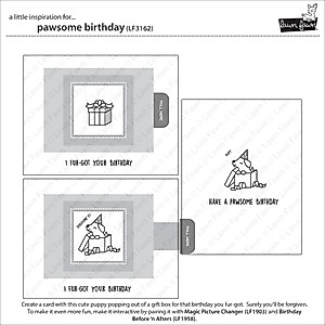 Lawn Fawn - Pawsome Birthday - Stamps and Dies - 2 Item Bundle