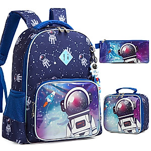 MOHCO Kids Backpack 16inch Lunch Bag and Pencil Case Lightweight School Bookbag for Teens, Girls, Boys, Elementary and Middle school