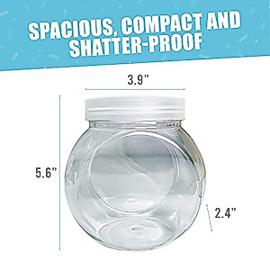 Nimoss Candy Jars with Lids 3 Pack - Plastic - Cookie Jars for Kitchen Counter - Clear Candy Buffet Containers for Pantry, Candies, Homemade Cookies - 48 oz
