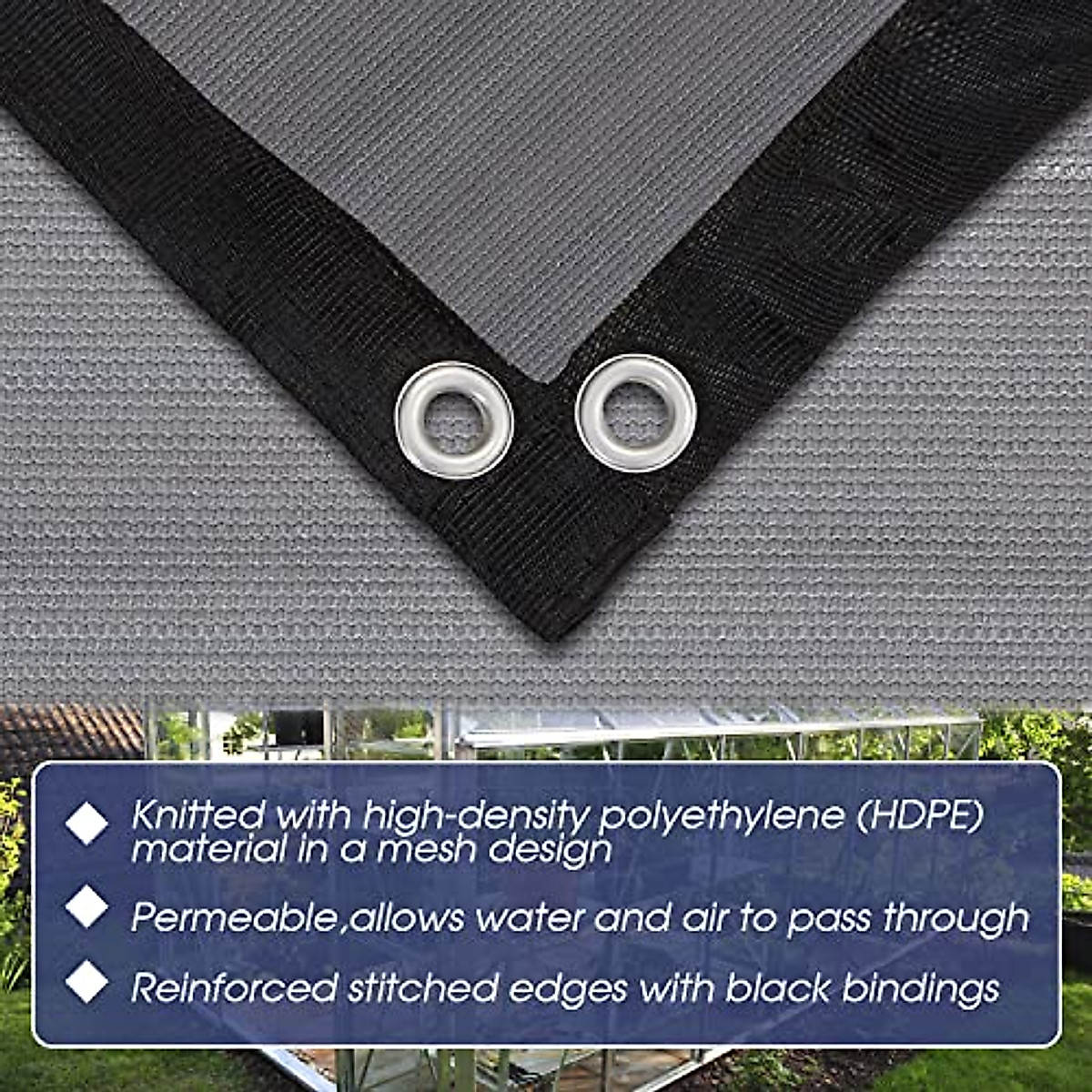 VICLLAX Shade Fabric Sun Shade Cloth Privacy Screen with Grommets for ...