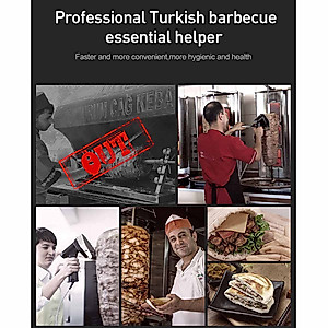 Roast Meat Slicer, Handheld Commercial Electric Kebab Knife Cutter Handheld BBQ Beaf Cutting Machine Knife Professional Cutter Thickness 0-8 mm