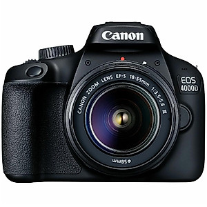 Canon EOS 4000D (Rebel T100) DSLR Camera with 18-55mm Lens + Filters + Tripod + Spare Travel Charger + Mini Tripod + More (22 pc Bundle)