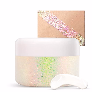 Holographic Body Glitter Gel for Body Face Hair Lip Makeup, Sparkling Glitter Long-Lasting Waterproof Liquid Sequins for Women Girls Perfect for Music Festival Halloween Concerts Art Party(02)