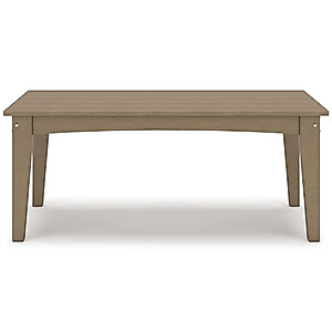 Signature Design by Ashley Hyland Wave Outdoor Coffee Table, 44" W x 24" D x 18" H, Brown
