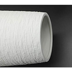 10 inch White Ceramic Vase for Flowers, Textured Modern Vase, Large Floral Vase, Minimalist Vase, Porcelain Flower Vase Home Décor, Elegant Bouquet Holder,Geometric Pattern Vases