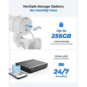 REOLINK RLC-81PA 4K PoE Bullet Security Camera, 180 Degree Pan, Horizontal Auto Tracking, Outdoor IP Camera with Color Night Vision, Smart Person/Vehicle/Pet Detection, 2 Way Talk, microSD Card Slot