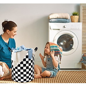 HIYAGON Boys Laundry Basket hamper Kids Storage Basket Car Toy Organizer Bins for Room Decor,Gift Basket for Bedroom(Racing Flag)