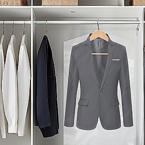 Prasacco 50 Pcs Garment Bags for Hanging Clothes, 60x24inch Plastic Clear Clothes Covers Dry Cleaning Bag Hanging Clothing Covers Dust-proof Garment Bags for Dry Cleaner, Home Storage, Travel