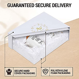 AW BRIDAL Couples Gifts 12 OZ Coffee Mugs Set of 2, Bridal Shower Gift for Bride and Groom Cups, Engagement Newlywed Anniversary Wedding Gifts for Couple, Mr and Mrs Gifts, Ceramic Coffee Mug with Lid