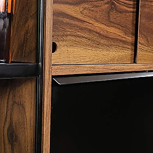 Sauder Harvey Park Wall Bar, L: 33.27" x W: 5.91" x H: 25.0", Grand Walnut Finish