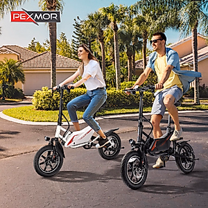 LEADZM Electric Bike for Adults,14" Folding Electric Bicycle 350W 36V 6AH Battery w/Dul Shock Absorber, Foldable Commuter City Ebike for Adults/Teens,Dual Disc Brakes,Throttle&Pedal Assist