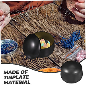 Anneome 12pcs Empty Candle Tins Belly Candle Tins Lids Metal Candle Jar DIY Scented Candle Tins Aromatherapy Candle Small Tins Black Leak-Proof Design