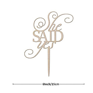 She Said Yes Engagement Wedding Caketopper Personalised Wedding Party Decor Bride To Be Mr & Mrs Figures Engagement Gifts Rustic Wood