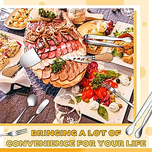 60 Pieces Cheese Knife Set Butter Spreader Knife Stainless Steel Spatula Charcuterie Board Accessories Utensils with Wooden Handles Mini Serving Tongs Spoons Forks for Birthday Wedding Christmas