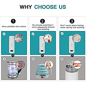 Portable Electric Kettle,Travel Electric Tea Kettle One Cup Hot Water Boiler Mini Kettle Automatic Shut Off, Small Personal Kettle for Travel and Coffee,4 Preset Heat Setting