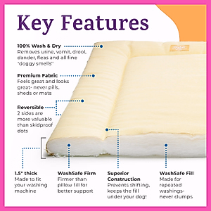 Pet Dreams Dog Crate Pad - Washable Kennel Mat, Crate Pads for Dog Cages, Non-Toxic, Flat Indoor Cat Bed, Fits iCrate 18, 24, 30, 36, 42, 48 Inches (Khaki, Small, 24")