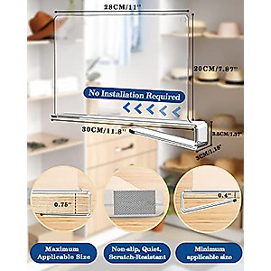 MOVNO Shelf Dividers for Closet Organization 6 Pack, Acrylic Shelf Dividers Separator, Clear Closet Dividers, Adjustable Plastic Shelve Divider for Bedroom, Kitchen, Office, Cabinets, Bathroom