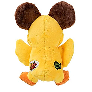 goDog Flips Duck-Bear Silent Squeak Plush Dog Toy, Chew Guard Technology - Yellow, Small