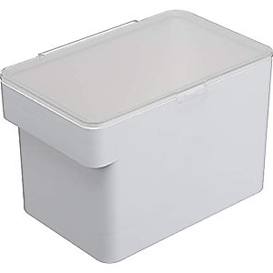YAMAZAKI home Tower Rice Storage with Scoop Cut-Out(Includes Measuring Cup) WH Space saving, One Size, White