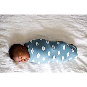 Large Premium Knit Baby Swaddle Receiving Blanket "Quarterback" by Copper Pearl