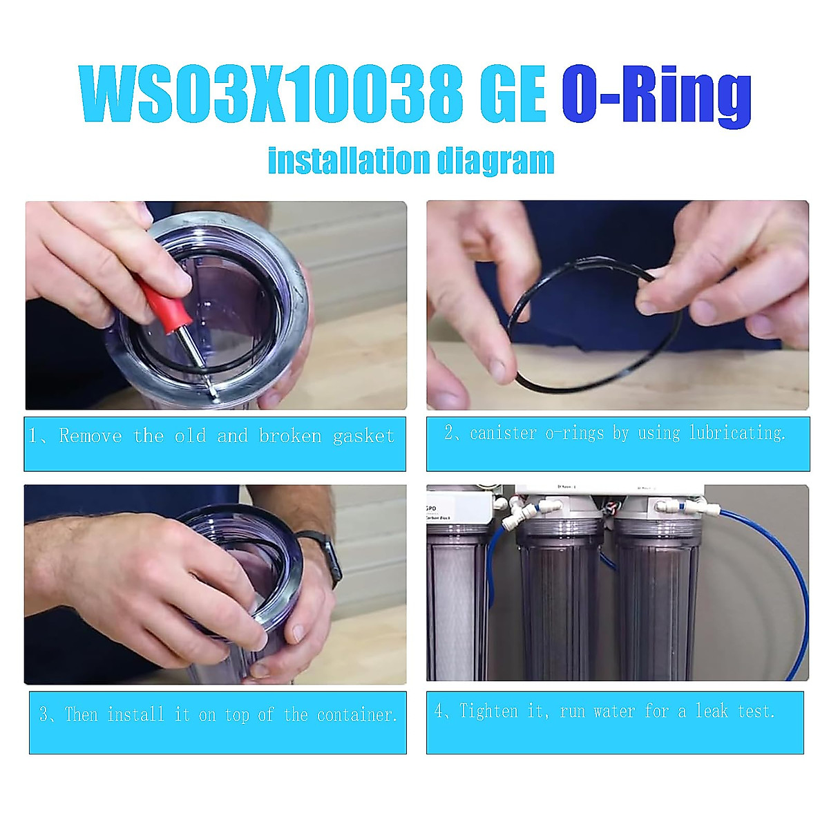 WS03X10038 GE O-Ring Compatible with KWGE25RG GXWH01C, CXWH08C, GXWH04F, GXWH20F, GXWH20S, GXRM10 & GX1S01R 2.5 Inch Water Filter Housing Gasket(6/Pack)