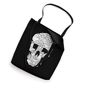 Cat Skull Halloween Funny Goth Punk Emo Graphic Gift Tote Bag