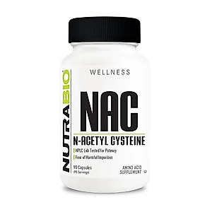 NutraBio N-Acetyl Cysteine Supplement (NAC) - 90 Capsules, 600mg Each - Powerful Anti-Oxidant - Immune Support - Boost Glutathione